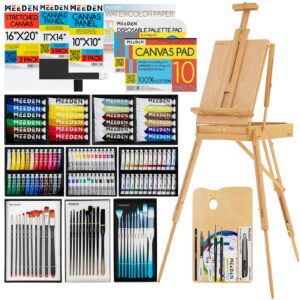 meeden 149pcs art supplies with french easel, all-in-one painting set for artists