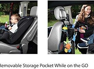 Jeep J is Deluxe Backseat Car Organizer, Kickmat Seat Protector, Universal Design with Pockets, Bottle Holder, Touch Screen Enabled Tablet Holder and Removable Travel Pouch, Snack, Toys, Gadget