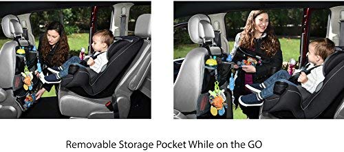 Jeep J is Deluxe Backseat Car Organizer, Kickmat Seat Protector, Universal Design with Pockets, Bottle Holder, Touch Screen Enabled Tablet Holder and Removable Travel Pouch, Snack, Toys, Gadget