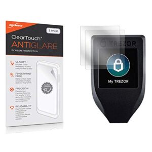 boxwave screen protector compatible with trezor model t - cleartouch anti-glare (2-pack), anti-fingerprint matte film skin for trezor model t