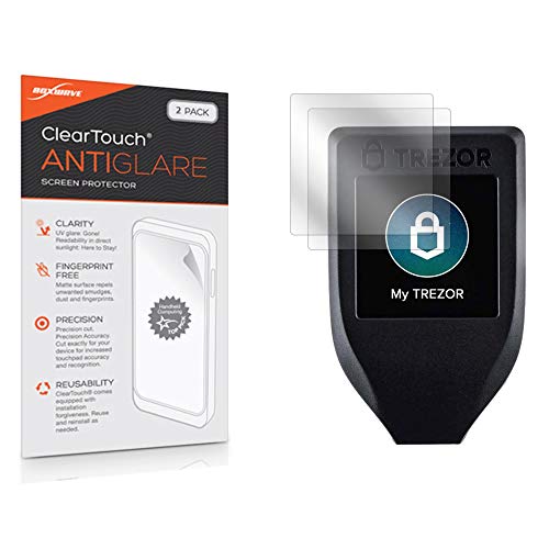 BoxWave Screen Protector Compatible with Trezor Model T - ClearTouch Anti-Glare (2-Pack), Anti-Fingerprint Matte Film Skin for Trezor Model T