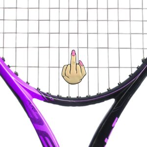 Racket Expressions Realistic Female Middle Finger Tennis Dampener 2 Pack