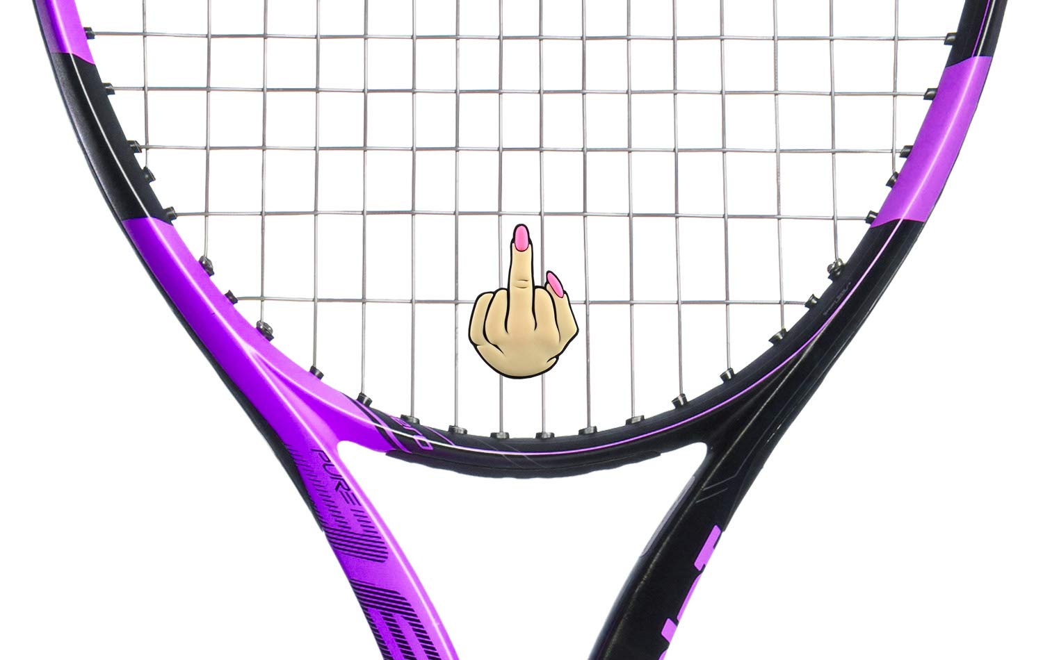 Racket Expressions Realistic Female Middle Finger Tennis Dampener 2 Pack