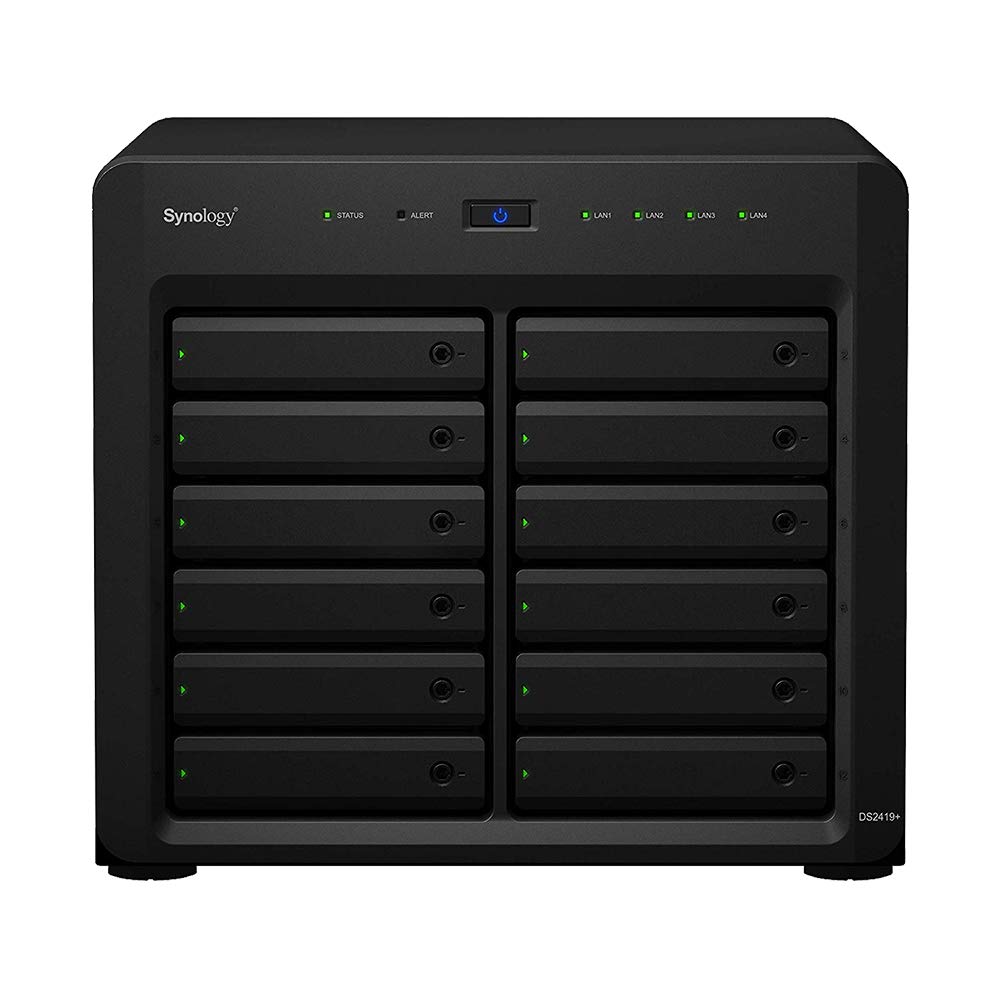 Synology DiskStation DS2419+ iSCSI NAS Server with Intel Atom 2.1GHz CPU, 16GB Memory, 12TB SSD Storage, DSM Operating System