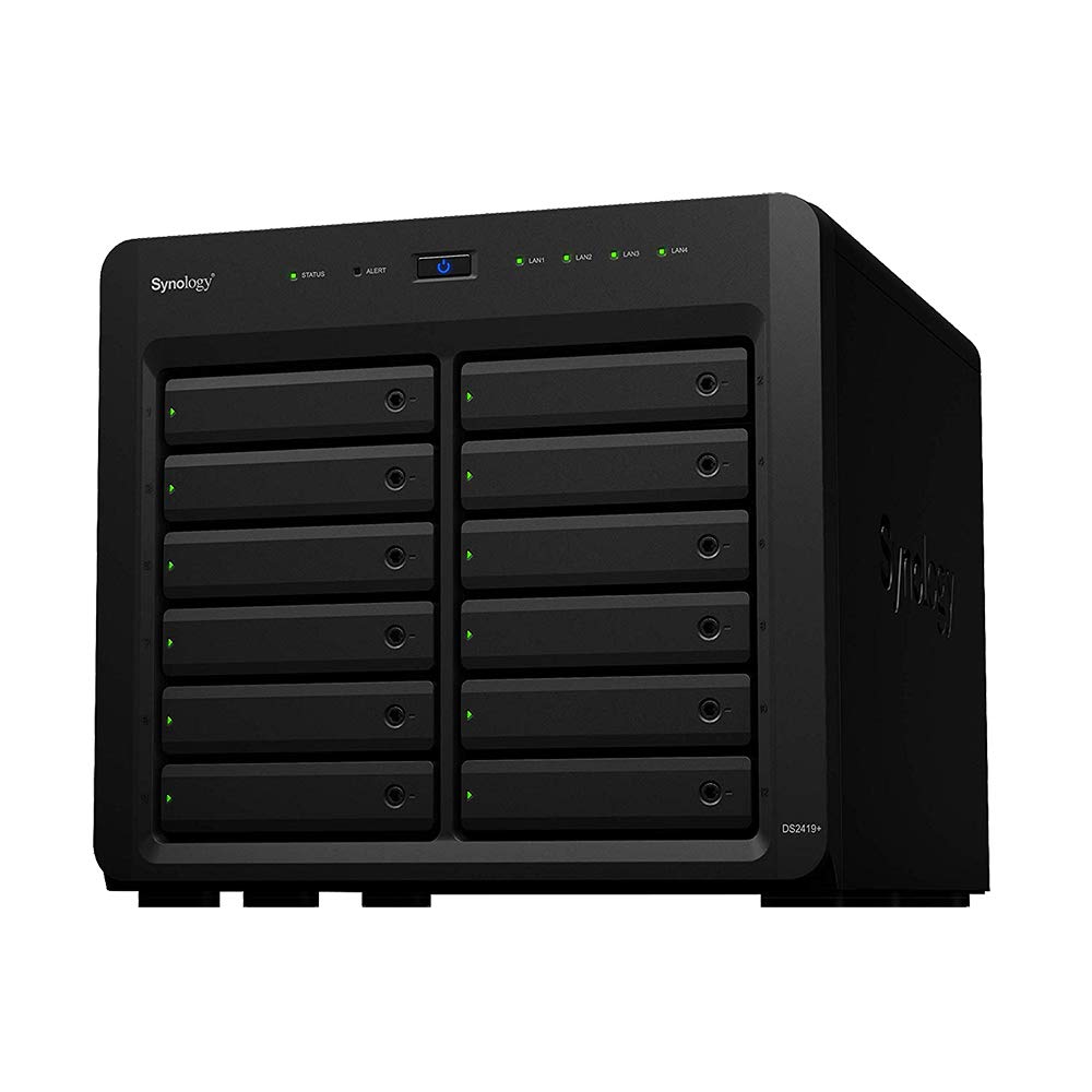 Synology DiskStation DS2419+ iSCSI NAS Server with Intel Atom 2.1GHz CPU, 16GB Memory, 12TB SSD Storage, DSM Operating System