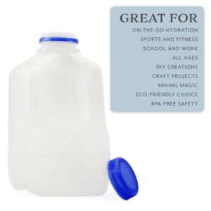 Cornucopia 32oz Plastic Jugs (6-Pack); 1-Quart / 32-Ounce Bottles with Caps for Juice, Water, Sports and Protein Drinks and Milk, BPA-Free