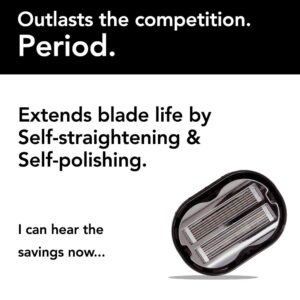 Premium Omnishaver - Black - The Fastest Way to Shave Head, Legs, Arms, Body | Self-Cleans During Use, No Rinsing During Shave, Water Saving Eco-Friendly, Self-Stropping Blades