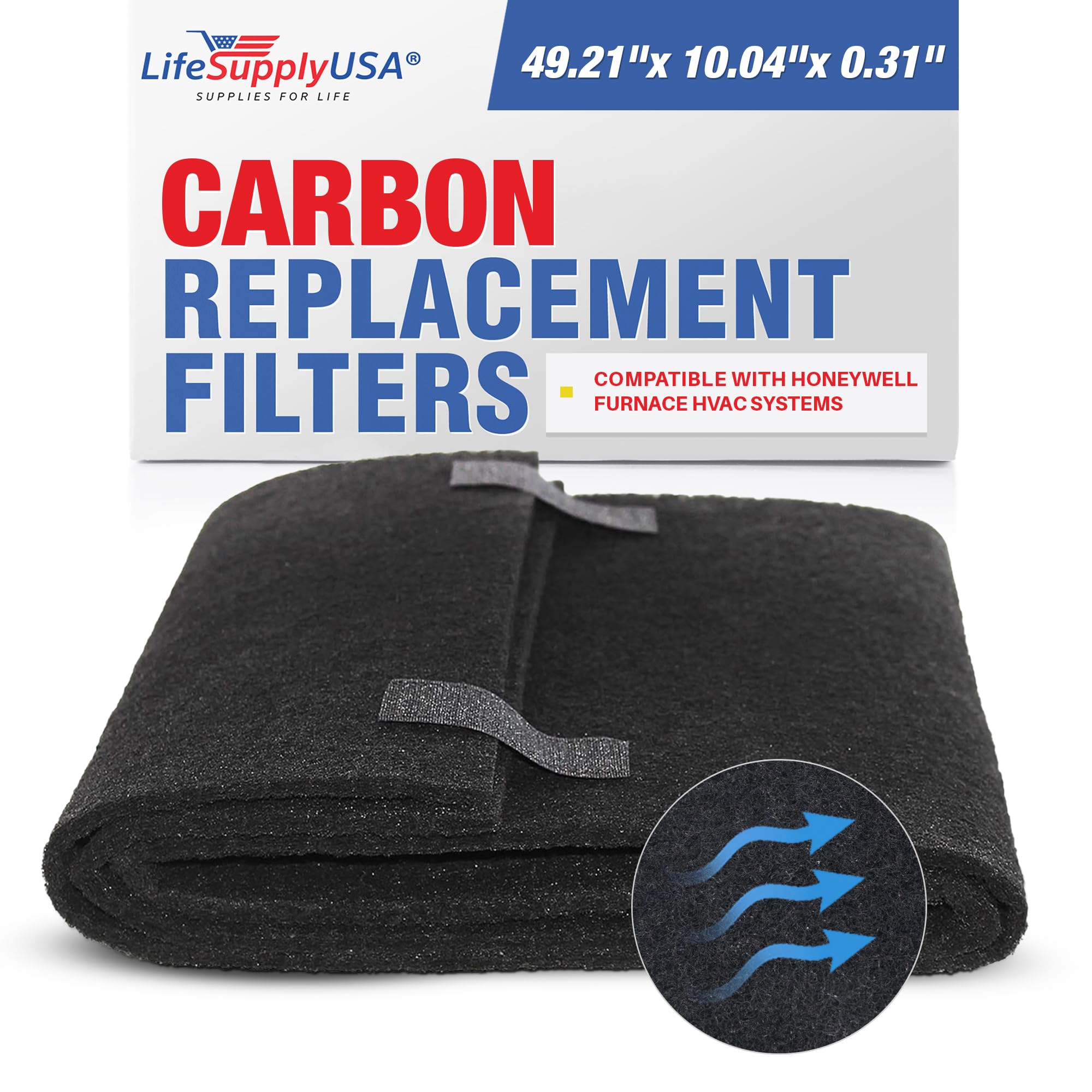 LifeSupplyUSA Cut-To-Fit Activated Carbon Filter Compatible with Honeywell Furnace HVAC Systems Air Purifiers