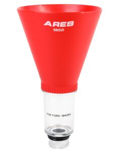 ares 56021 - oil funnel for ford and mazda - spill-free oil filling - easy to use 1-person design - fits multiple applications