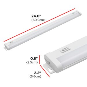 UltraPro 24 inch Plug-in Linkable Under Cabinet Lights, High/Low/Off, Warm White (2700K), Cool White (4000K), Bright White (5000K), LED Under Cabinet Lighting, Under Counter Lights for Kitchen, 44125