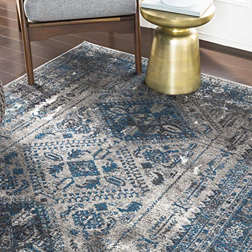 Livabliss Desta Vintage Oriental Area Rug,5'3" x 7'3",Blue/Grey