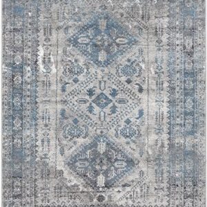 Livabliss Desta Vintage Oriental Area Rug,5'3" x 7'3",Blue/Grey