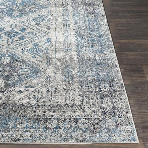 Livabliss Desta Vintage Oriental Area Rug,5'3" x 7'3",Blue/Grey