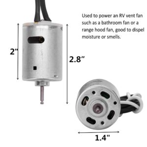 RV Vent Motor - 12 Volt Power Fan Vent Replacement Motor with D-Shaft 1/8"(0.125") for Travel Trailer Camper Bathroom Exhaust Vent Range Hood