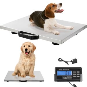 happybuy 1100lbs x 0.2lbs digital livestock scale large pet vet scale stainless steel platform electronic postal shipping scale heavy duty large dog hog sheep goat pig sheep scale