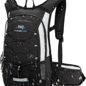 Insulated Hydration Backpack Pack with 2L BPA Free Bladder - Keeps Liquid Cool up to 5 Hours – for Running, Hiking, Cycling, Camping (Black White)