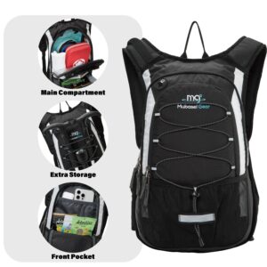 Insulated Hydration Backpack Pack with 2L BPA Free Bladder - Keeps Liquid Cool up to 5 Hours – for Running, Hiking, Cycling, Camping (Black White)