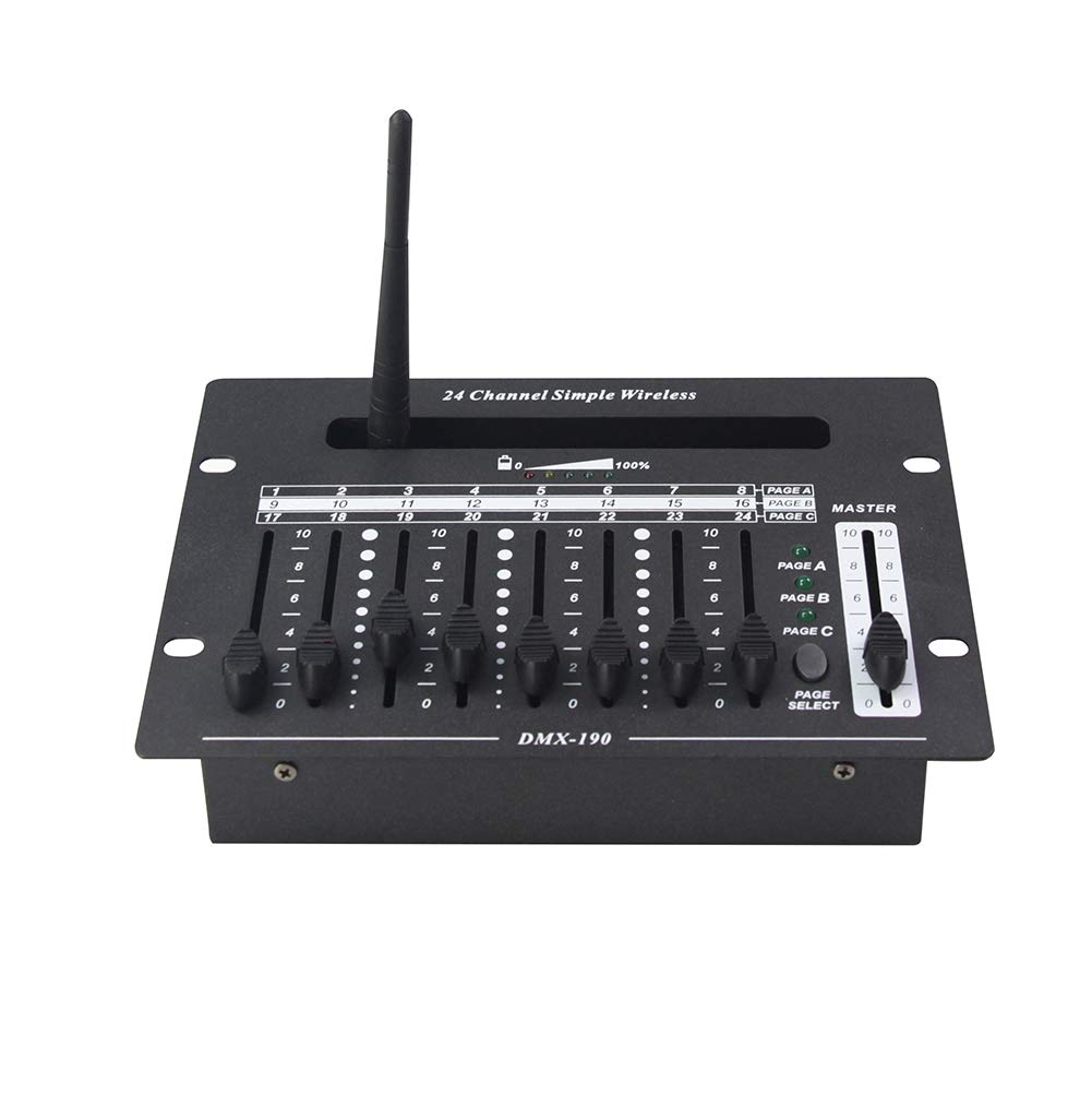 V-Show DMX dj Controller - 24CH Battery& Wireless Controllers for Battery Wirless DMX Uplight