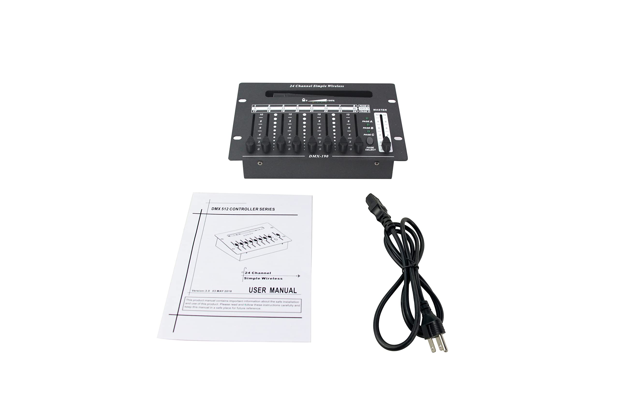 V-Show DMX dj Controller - 24CH Battery& Wireless Controllers for Battery Wirless DMX Uplight