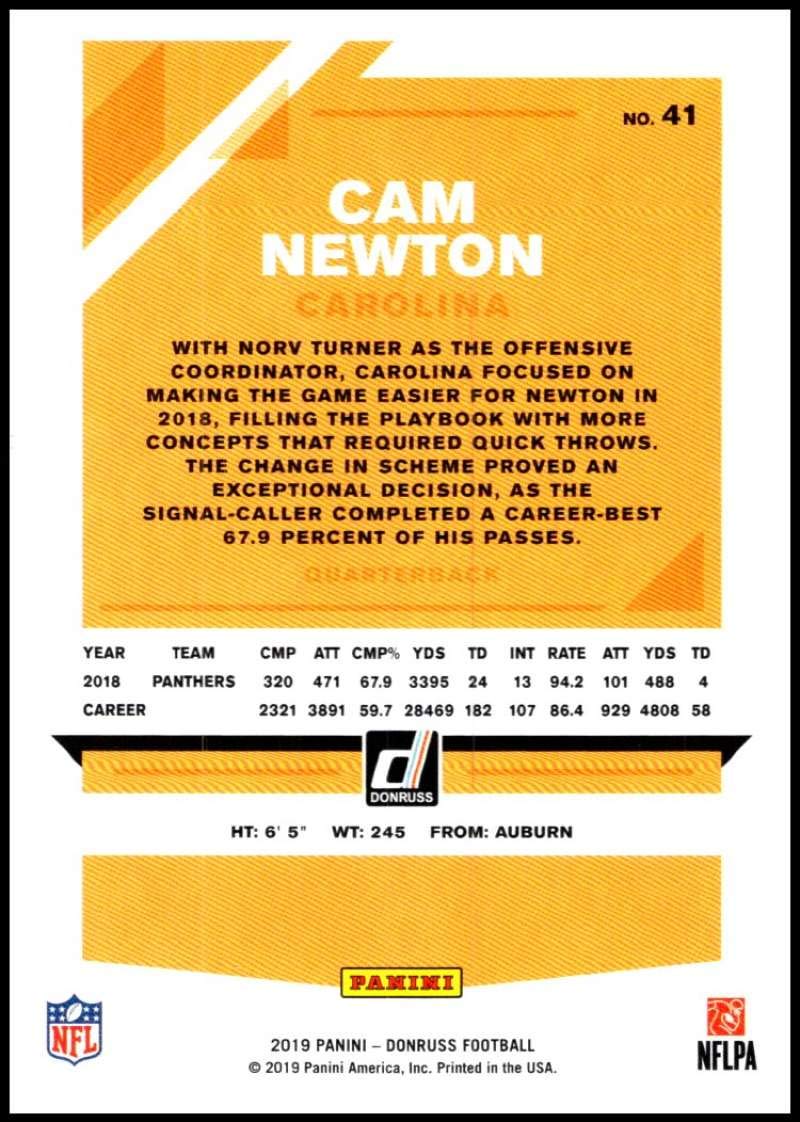 2019 Donruss #41 Cam Newton NM-MT Carolina Panthers Officially Licensed NFL Trading Card