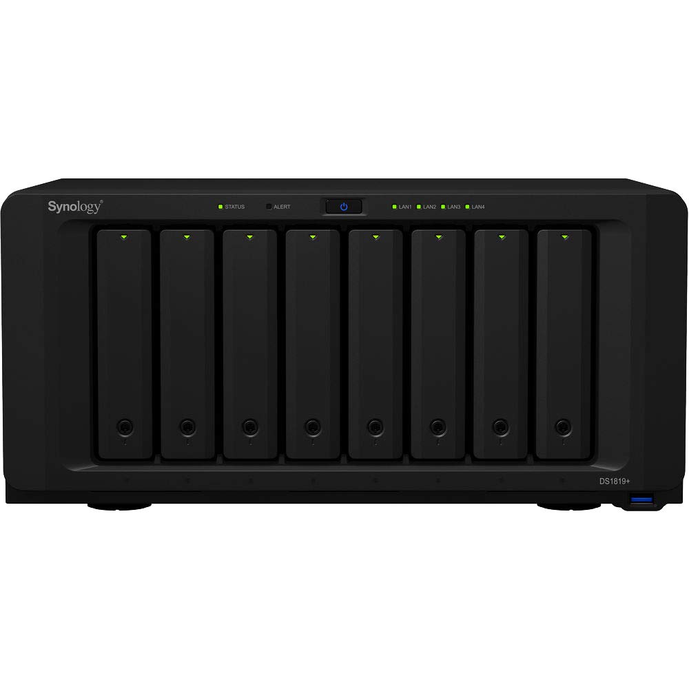 Synology DiskStation DS1819+ iSCSI NAS Server with Intel Atom 2.1GHz CPU, 16GB Memory, 32TB HDD Storage, DSM Operating System