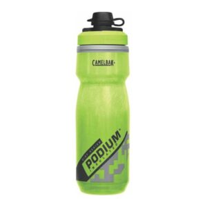 camelbak podium dirt series chill insulated mountain bike water bottle 21oz, lime