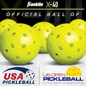 Franklin Sports Pickleball Paddles + Balls Starter Set - 2 Player Pickleball Rackets + Pickleballs - (2) Jet Aluminum Pickleball Paddles + (2) X-40 Pickleballs - USA Pickleball (USAPA) Approved