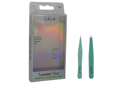 Cala Soft touch mint tweezer duo