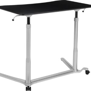 Flash Furniture Merritt Sit-Down, Stand-Up Black Computer Ergonomic Desk with 37.375"W Top (Adjustable Range 29" - 40.75")