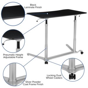 Flash Furniture Merritt Sit-Down, Stand-Up Black Computer Ergonomic Desk with 37.375"W Top (Adjustable Range 29" - 40.75")