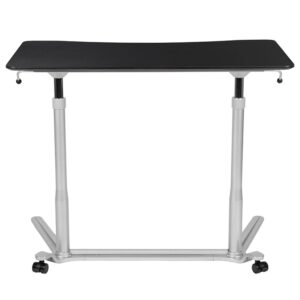 Flash Furniture Merritt Sit-Down, Stand-Up Black Computer Ergonomic Desk with 37.375"W Top (Adjustable Range 29" - 40.75")