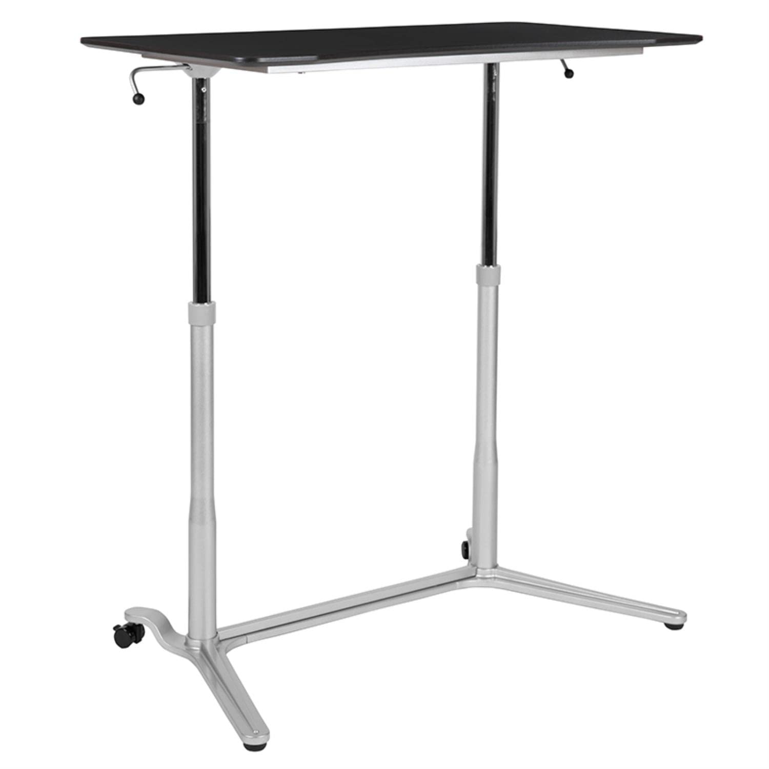 Flash Furniture Merritt Sit-Down, Stand-Up Black Computer Ergonomic Desk with 37.375"W Top (Adjustable Range 29" - 40.75")