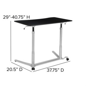 Flash Furniture Merritt Sit-Down, Stand-Up Black Computer Ergonomic Desk with 37.375"W Top (Adjustable Range 29" - 40.75")