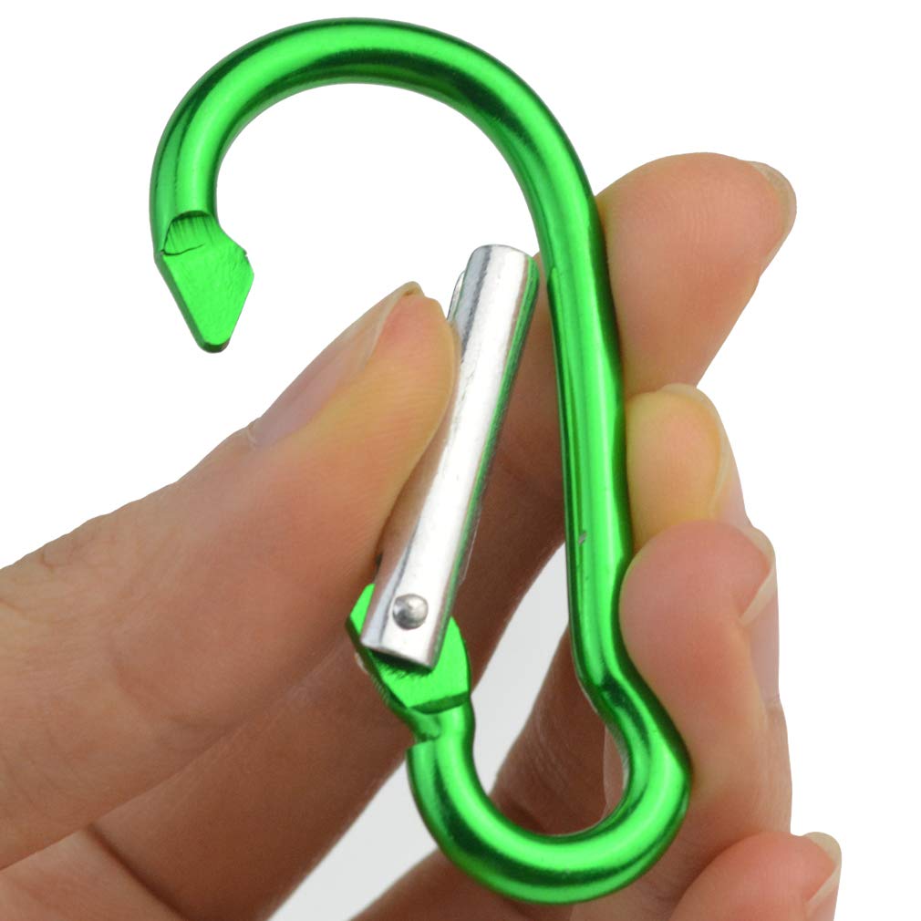 20 Pack Carabiners Clips with Keychain D Ring Caribeaner Clip Hook for Backpack Water Bottle Key Home RV Outdoor Small Item (3 Style)