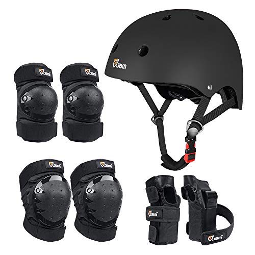 JBM Child & Adults Rider Series Protection Gear Set for Multi Sports Scooter, Skateboarding, Roller Skating, Protection for Beginner to Advanced, Helmet, Knee and Elbow Pads with Wrist Guards