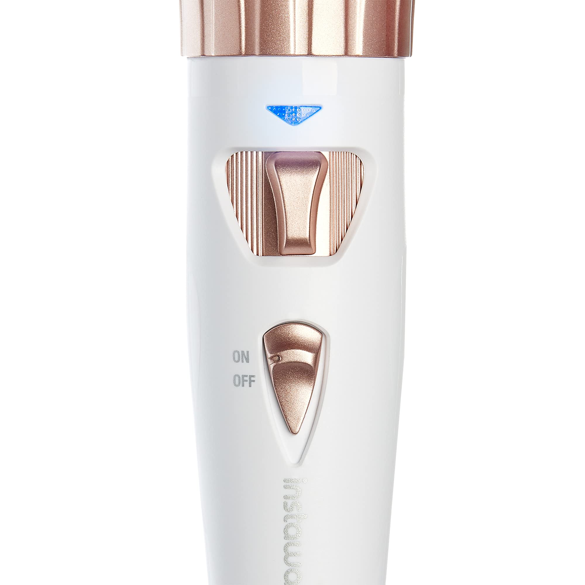 KISS Instawave 101 Automatic Rotating Curling Iron, 1.25 Inch Pearl Ceramic Tourmaline Barrel Heats Up to 400°, 2 Directional Spinner, Rose Gold Finish, 1.07 Lbs.