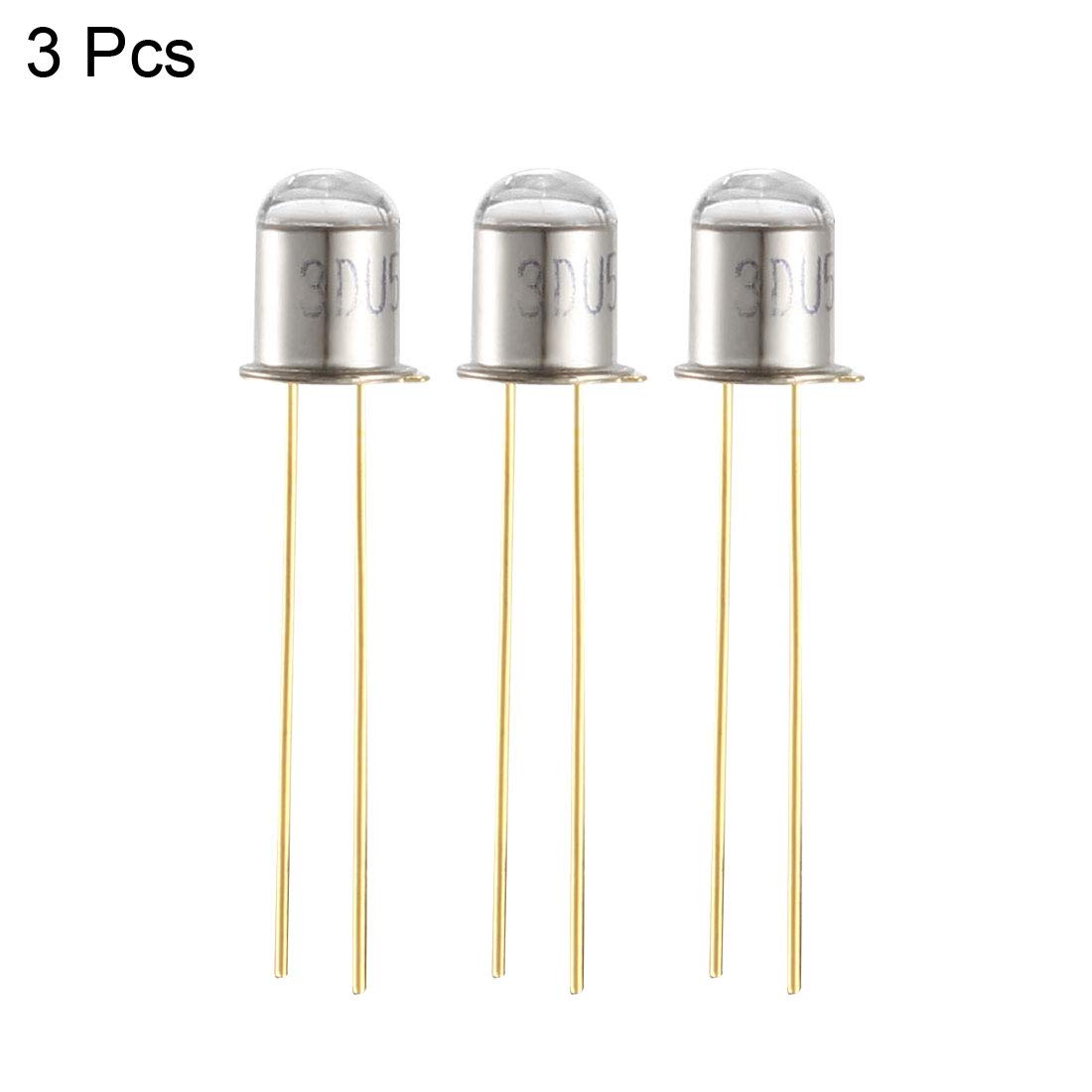 uxcell 3pcs Photosensitive Diode Photodiodes Light Sensitive Sensors,5mm Round Head Receiver Diode