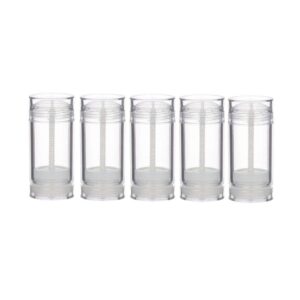 1 oz(30ml) twist-up deodorant containers,5 pcs clear empty deodorant bottles lip balm tubes fot diy travel