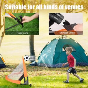 WIn SPORTS Foldable Pop Up Soccer Goal Pro 2 Portable Soccer Nets with Carrying Case and Training Cones,Practice in Backyard,School for Kids and Adults, Choose from 2.5', 4' Sizes