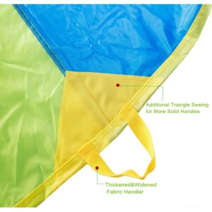 Sonyabecca Parachute, Play Parachute 16ft with 12 Handles for Kids Cooperation Group Play