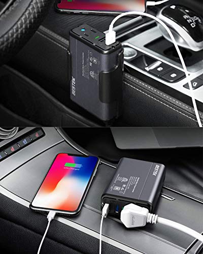 BESTEK 150W Power Inverter DC 12V to 110V AC Converter 4.2A Dual USB Car Plug Adapter Outlet Converter (Gray)