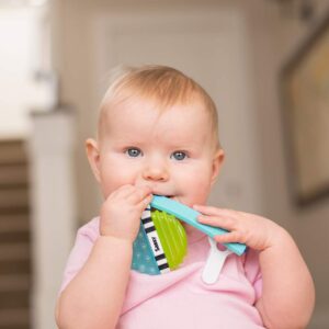 Sassy Teether with Soft Flexible Strap & Keeper Clip, Soothing Sensations