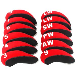 Golf Iron Head Covers 12Pcs Neoprene Golf Club Protector for Titleist Callaway Ping Taylormade