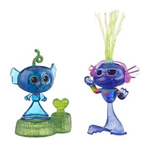 trolls world tour techno reef bobble set with 2 figures, movie-inspired toy, poppy character, age 4+