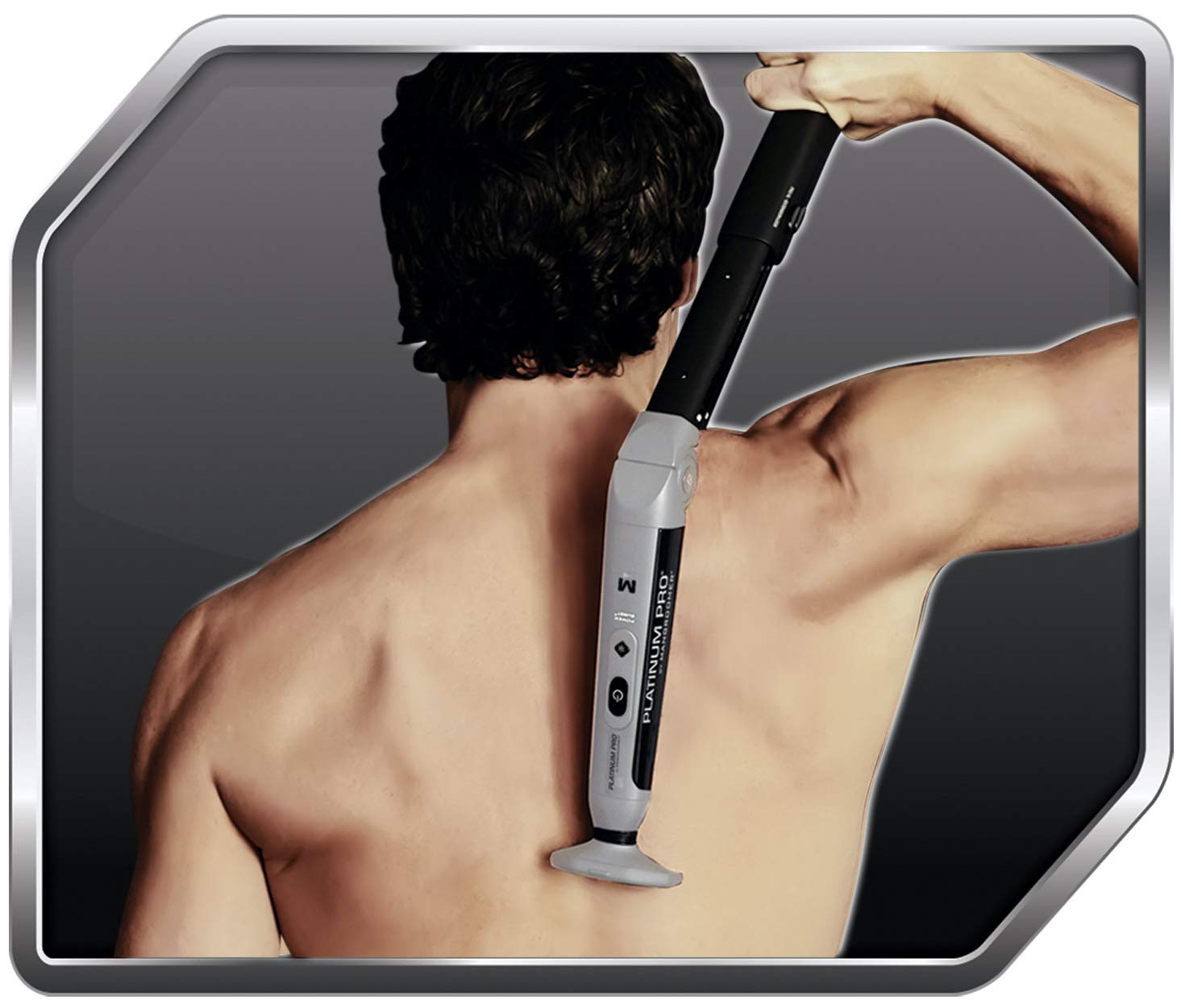 MANGROOMER - PLATINUM PRO New Back Hair Shaver Complete Attachment Head - Shock Absorber Flexing Neck and New 50% Wider Blade Design!