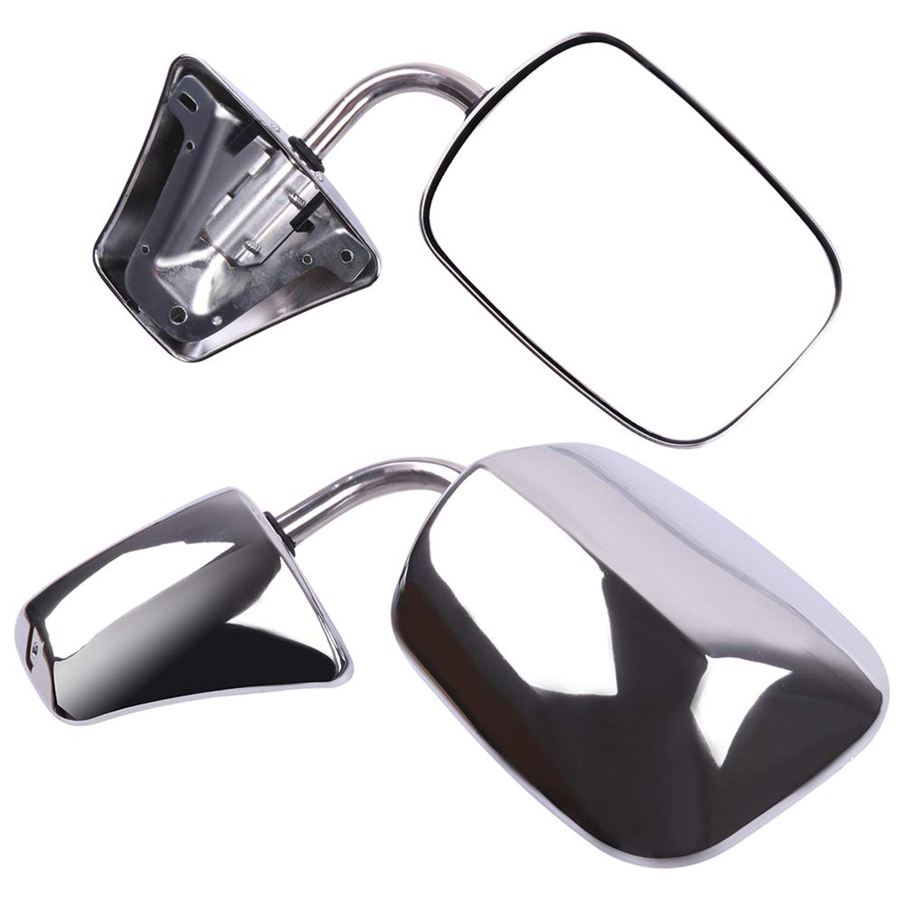 ROADFAR Side View Mirrors Left and Right Side Mirrors Fit Fit for 1973-91 For Chevy/For Chevy For GMC Jimmy Suburban C10 20 30 K1500 2500 3500 C15 25 35 Manual Folding Non-Heated Chrome GM1321227