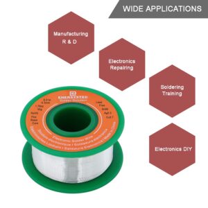 Ultra-Thin Solder Wire 0.01in (0.3mm) Rosin Core Flux 2.5, Lead Free Solder Wire Sn99 Ag0.3 Cu0.7 Flow 50g Electronics Soldering Electric Solder