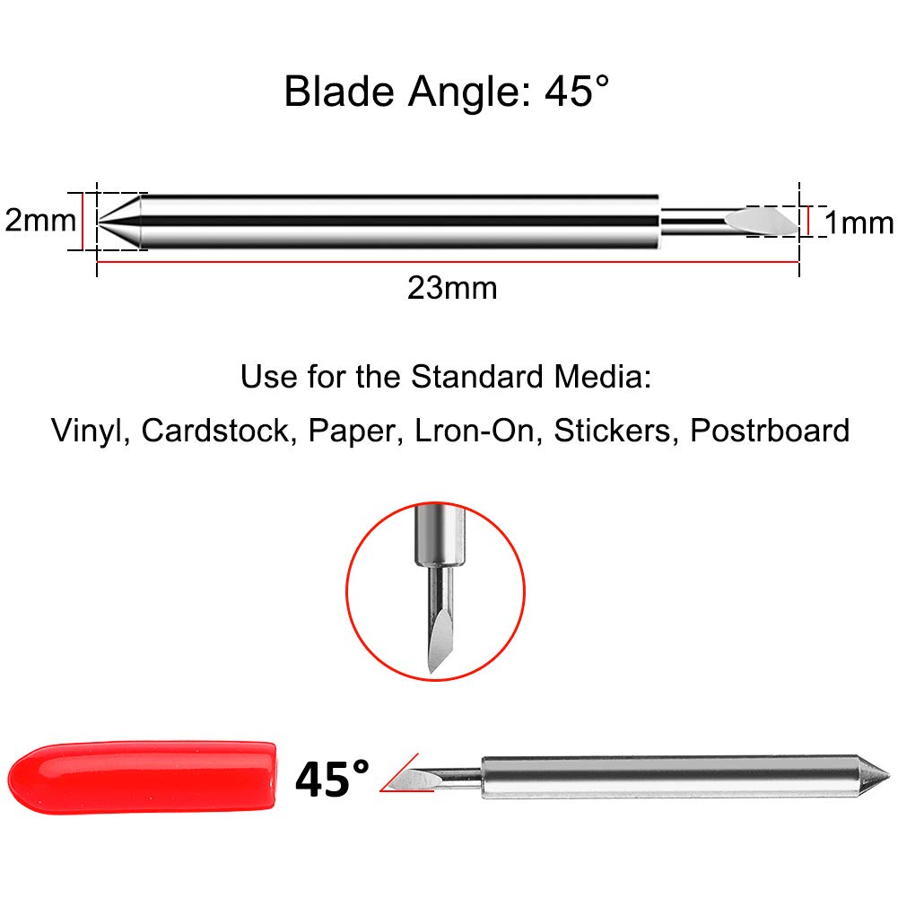 CJRSLRB 30Pcs Replacement Cutting Blades for Cricut Explore Air/Air 2/Air 3/Maker/Maker 3/Expression, 45 Degree Standard Fine Point Blade for Most Vinyl Fabric Cutting