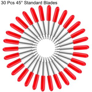 CJRSLRB 30Pcs Replacement Cutting Blades for Cricut Explore Air/Air 2/Air 3/Maker/Maker 3/Expression, 45 Degree Standard Fine Point Blade for Most Vinyl Fabric Cutting