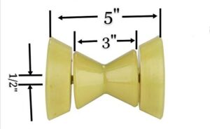 liauliadll 3" yellow poly bow roller with 1/2" shaft stop boat pwc marine trailer